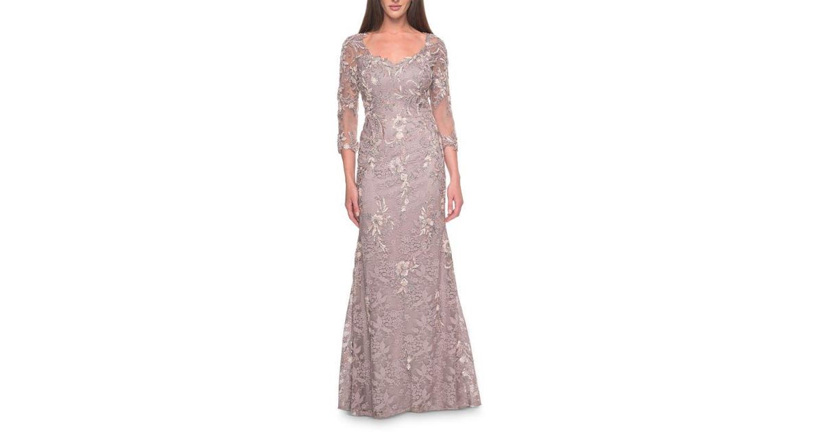 La Femme Stunning Beaded Lace Mother Of The Bride Gown | Lyst