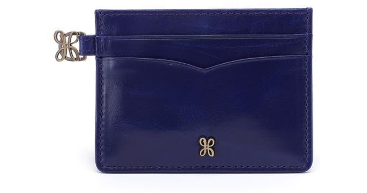 Hobo International Charmed Leather Card Case in Blue | Lyst