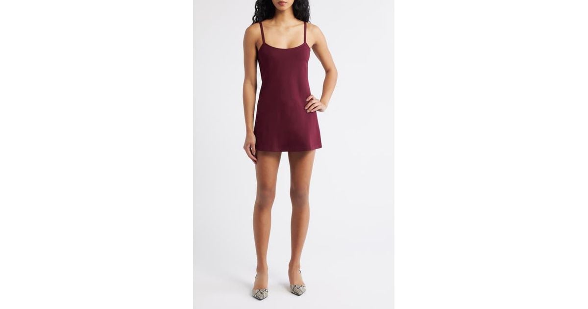 ARTLESS FOREVER Spaghetti Strap Slip Minidress in Red | Lyst