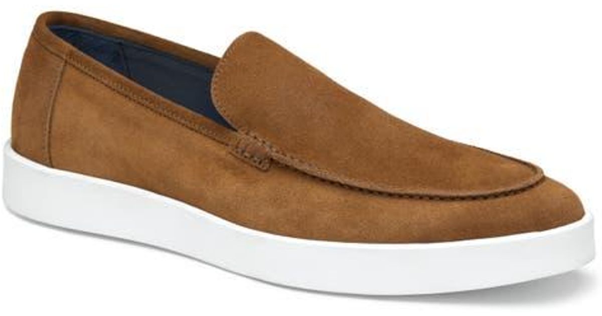 Johnston & Murphy Bolivar Moc Toe Slip-On Sneaker in Brown for Men | Lyst