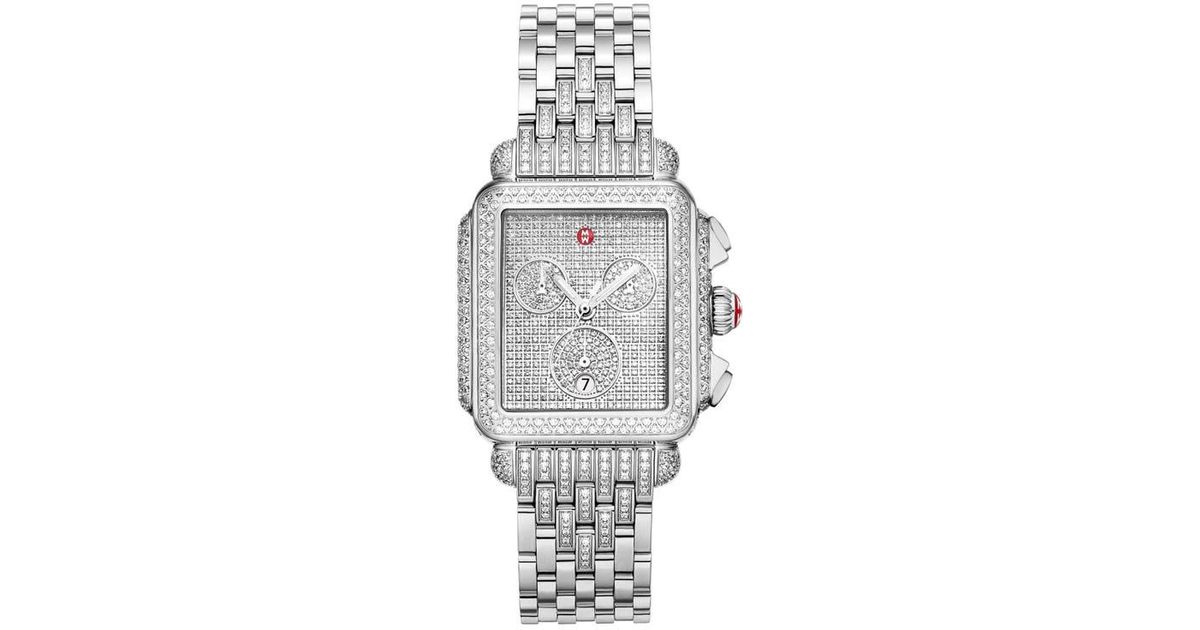 Michele Deco Jubilee Limited Edition Diamond Pavé Chronograph Bracelet ...