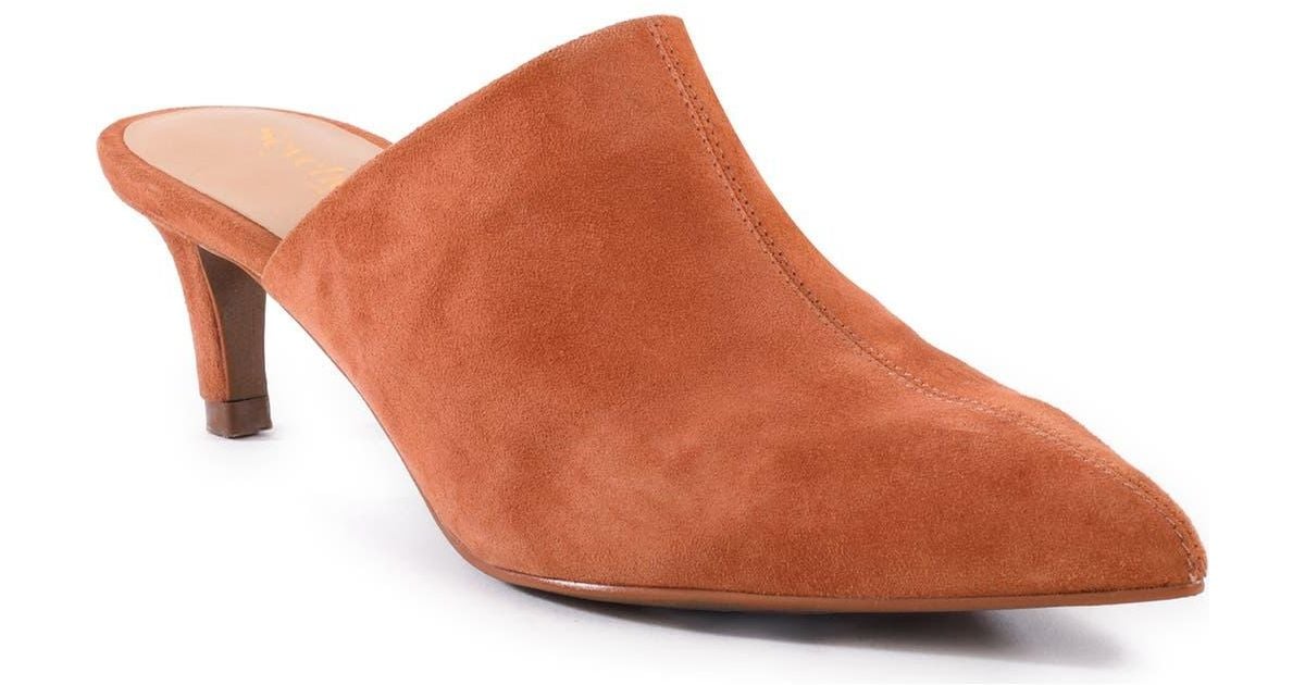 Seychelles Obsession Pointed Toe Kitten Heel Mule in Brown | Lyst