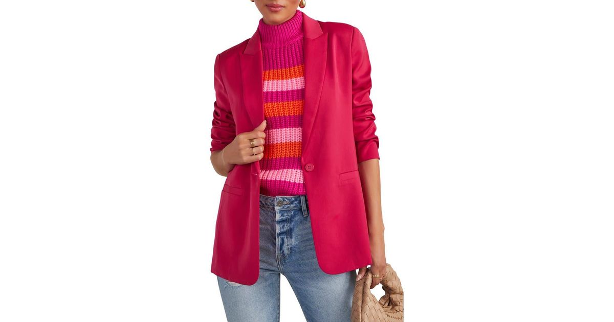 Vici Collection Standards Solid One-Button Blazer in Red | Lyst