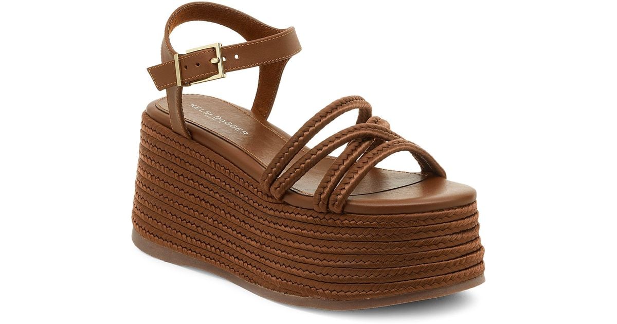 Kelsi Dagger Brooklyn Mend Platform Wedge Sandal in Brown | Lyst