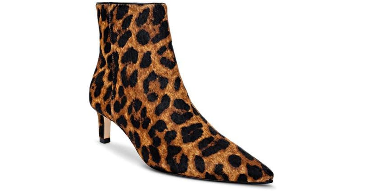 L'Agence Lilly Iii Genuine Calf Hair Pointed Toe Bootie in Brown | Lyst