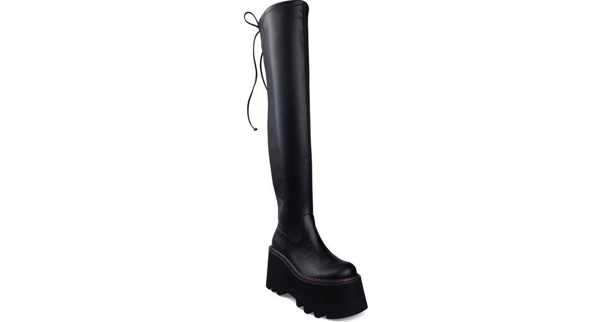 Zigi Blakely Over The Knee Platform Boot in Black | Lyst