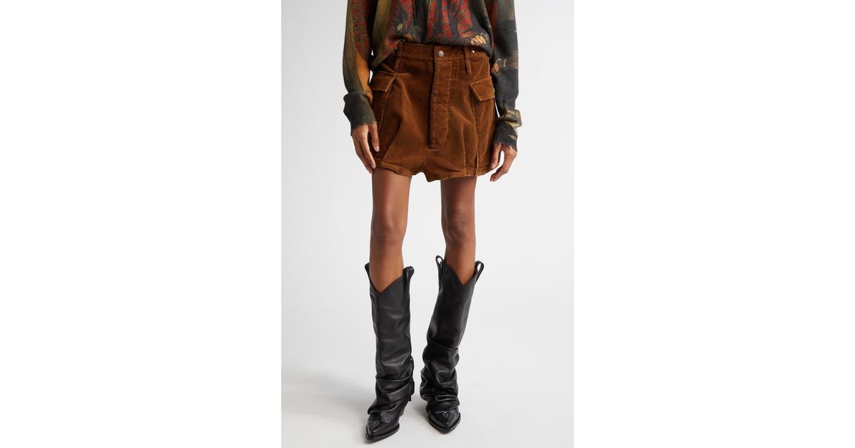 R13 Corduroy Bubble Skort in Brown | Lyst