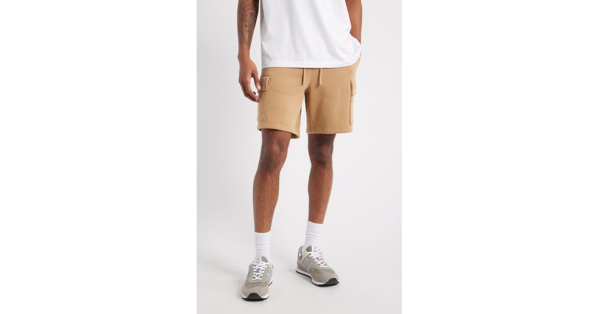 BP. Fleece Cargo Shorts in White for Men | Lyst