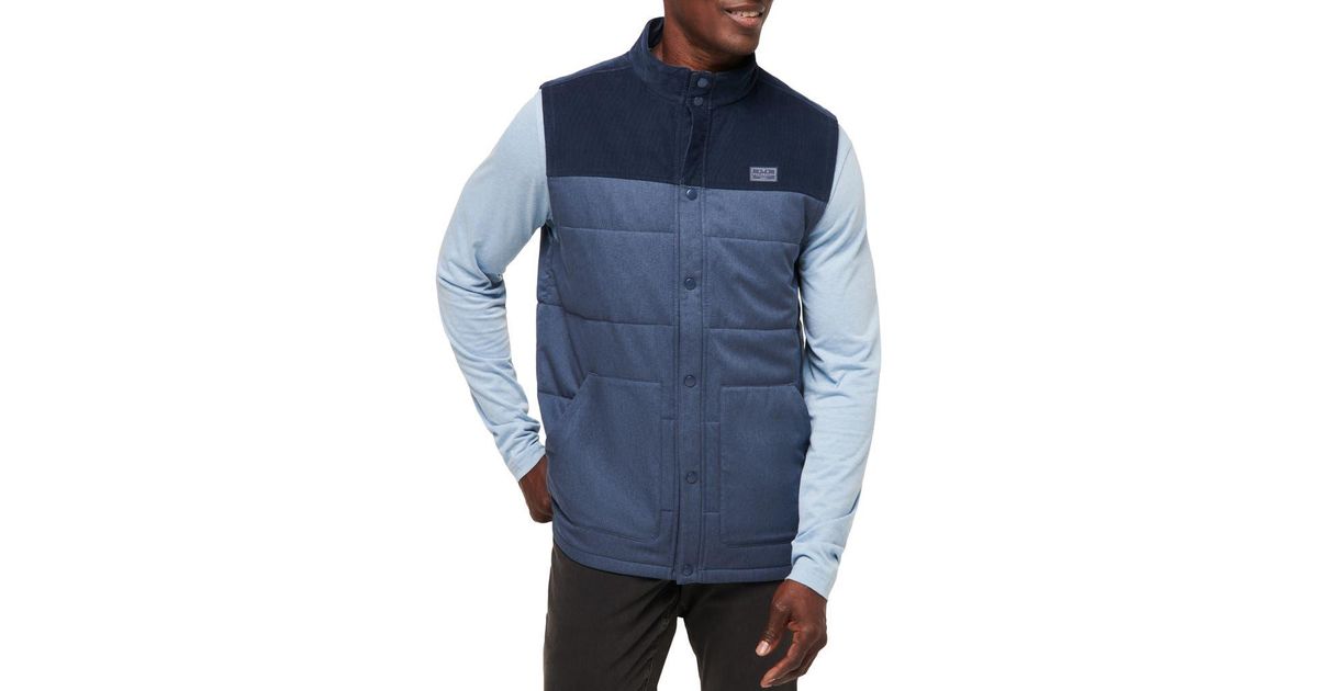 Travis Mathew Business Class Quilted Vest in Blue for Men | Lyst