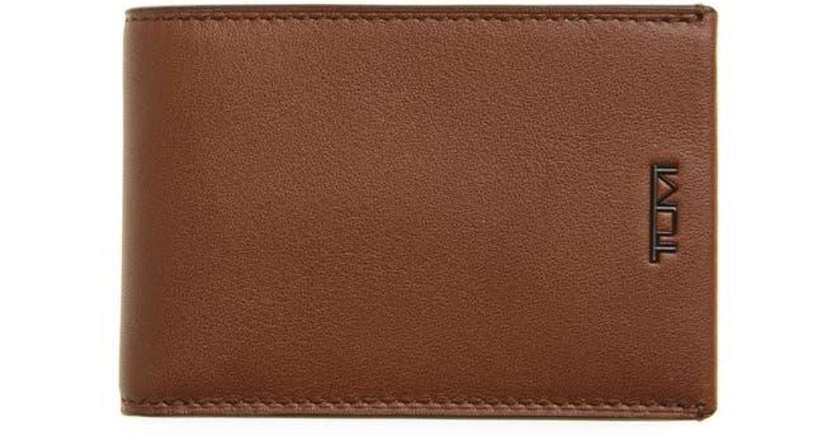 Tumi Slim Leather Bifold Wallet in Brown for Men | Lyst
