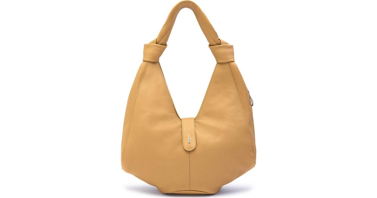 BEHNO Nelli Pebble Leather Hobo Bag in Natural | Lyst