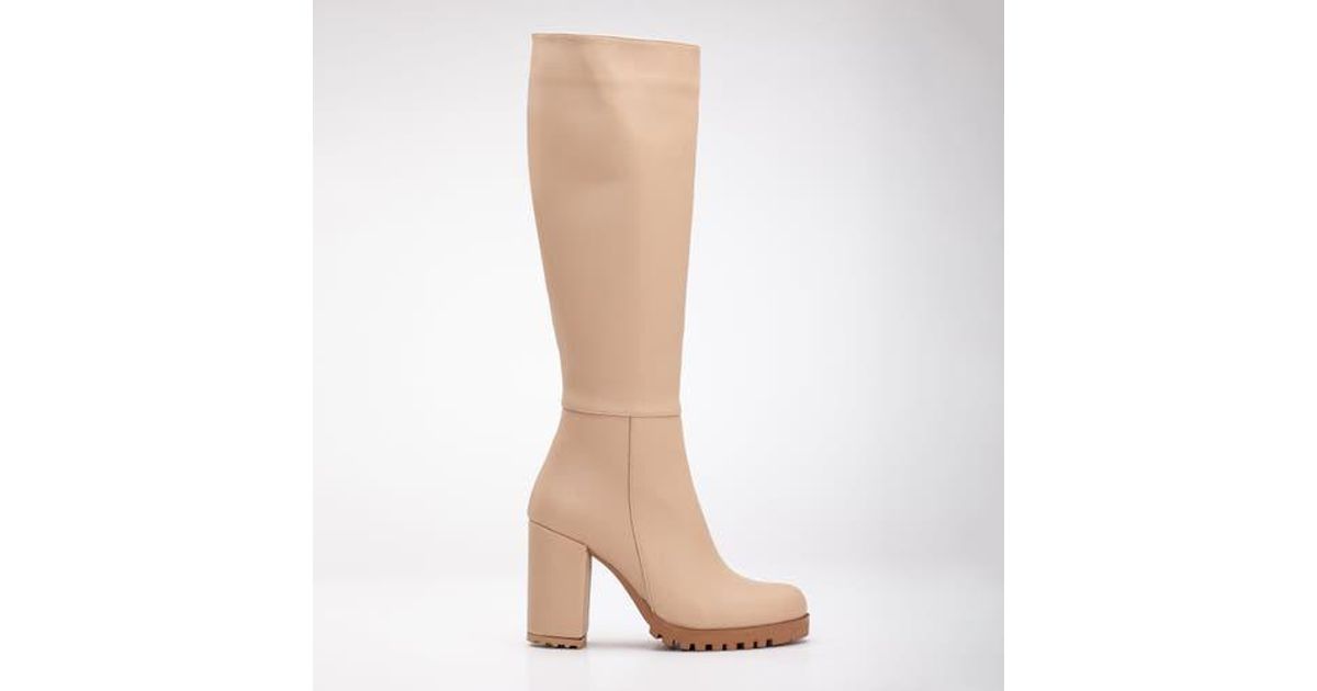 Forever & Always Shoes Alize Knee High Platform Boots in Brown | Lyst