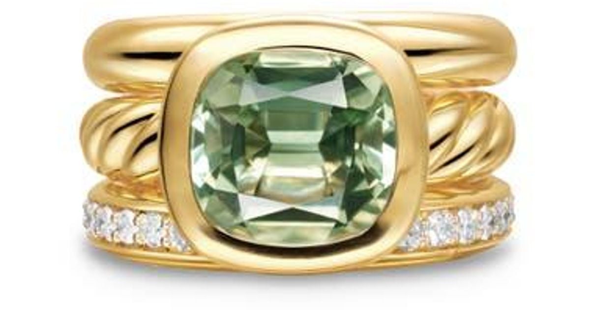 David Yurman Dy Mercer Three Row Stone Ring in Metallic | Lyst