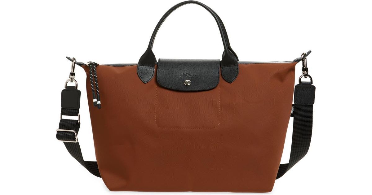 Longchamp Large Le Pliage Energy Recycled Canvas Hobo Bag in Brown | Lyst