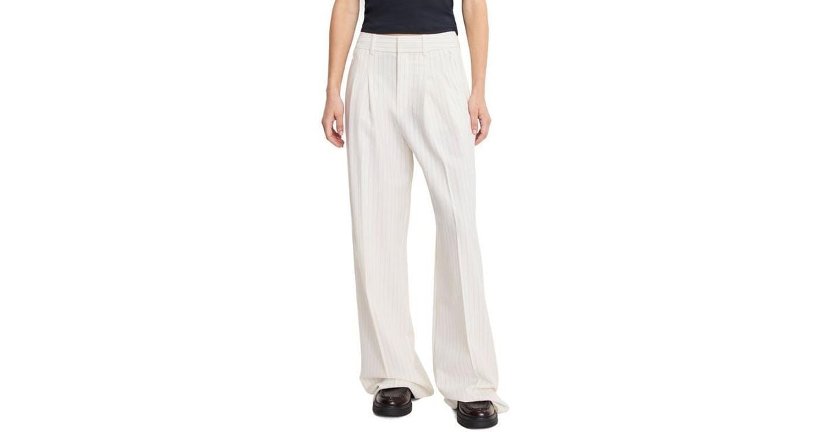GOOD AMERICAN Essential Wide Leg Suiting Pants in White | Lyst