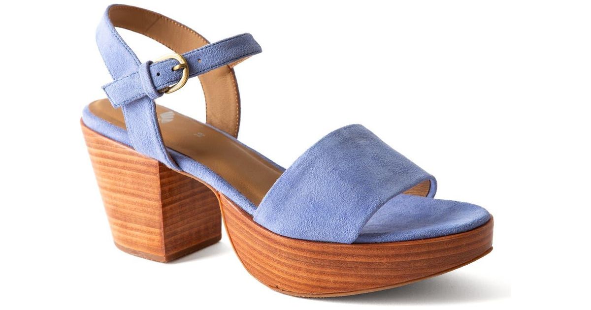 Fortress Hannah Platform Clog Sandal in Blue | Lyst