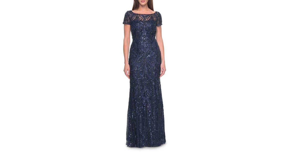 La Femme Gorgeous Vintage Beaded Mother Of The Bride Dress in Blue | Lyst