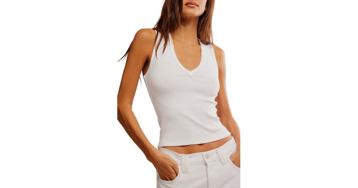 Free People Neria Rib Tank in White | Lyst