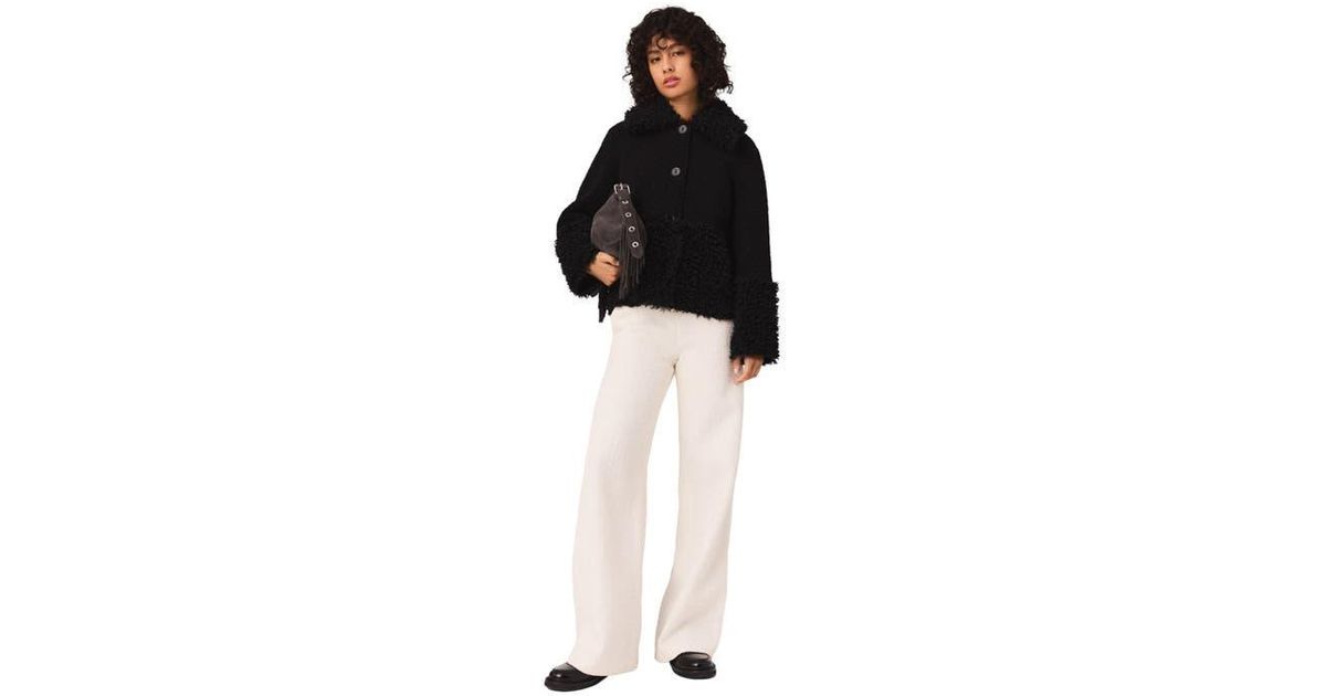Maje Curly Jacket in Blue | Lyst