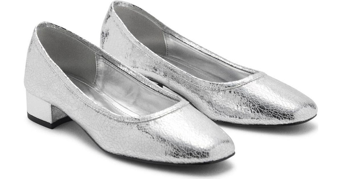 Mango Metallic Pump in Gray | Lyst