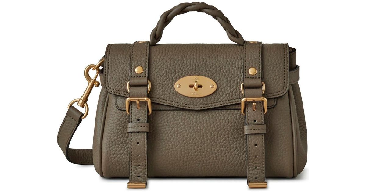 Mulberry Mini Alexa Leather Satchel in Brown | Lyst