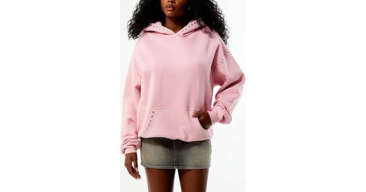 PacSun Studded Hoodie in Pink | Lyst
