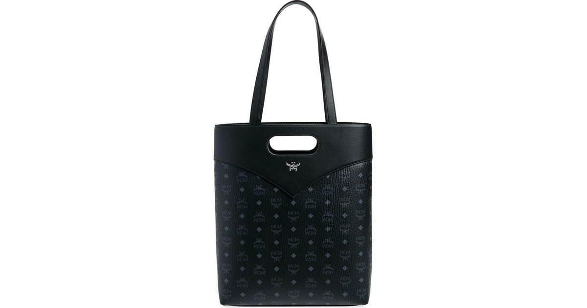 MCM Large Diamond Visetos Tote Bag in Black for Men | Lyst