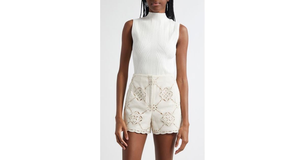 Veronica Beard Nellie Directional Rib Tank in White | Lyst