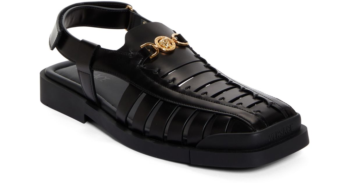 Versace Medusa '95 Fisherman Sandal in Black for Men | Lyst