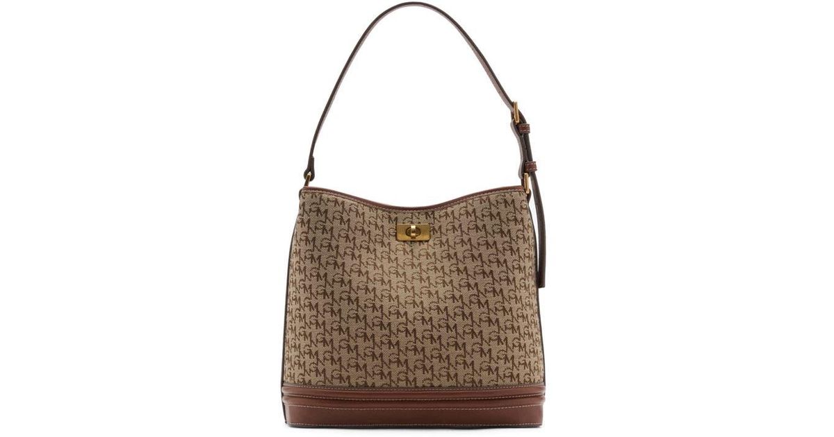Mango Medium Logo Jacquard Shopper Bag in Brown | Lyst