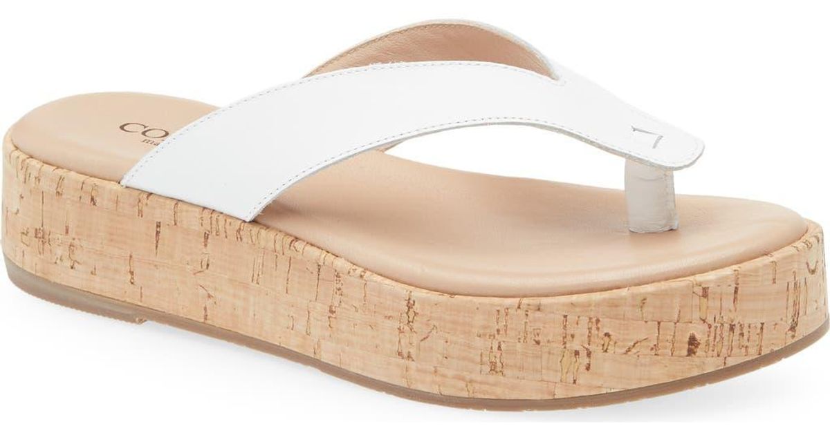 Cordani Kendra Platform Flip Flop in White | Lyst