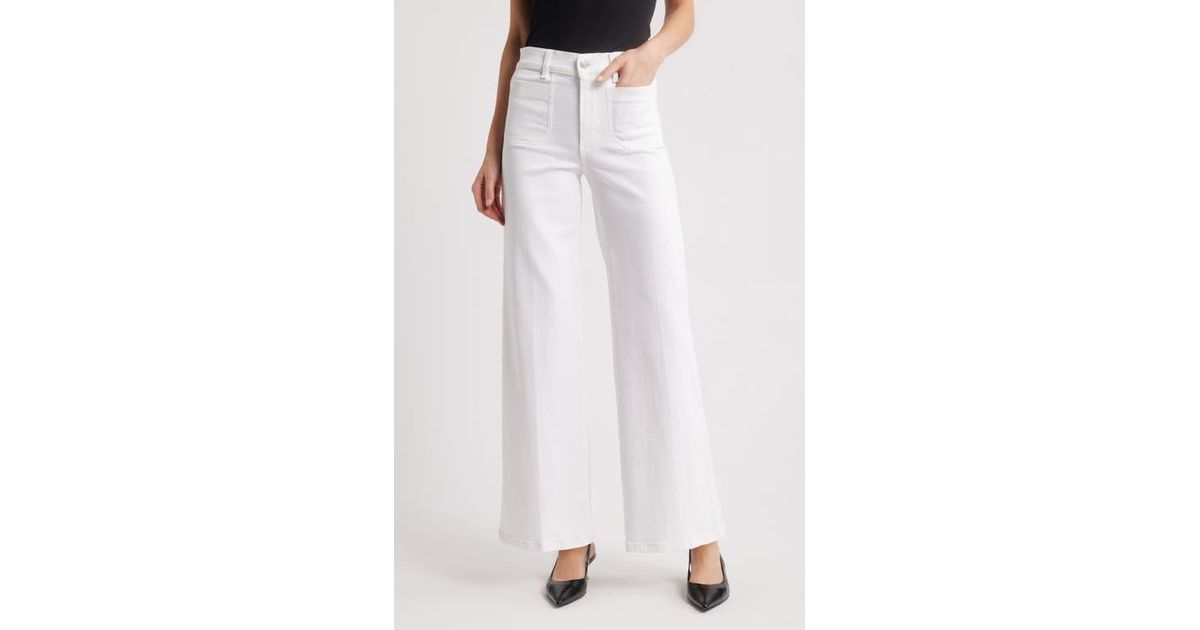 FRAME Le Pixie Slim Palazzo Patch Pocket High Waist Wide Leg Jeans in ...