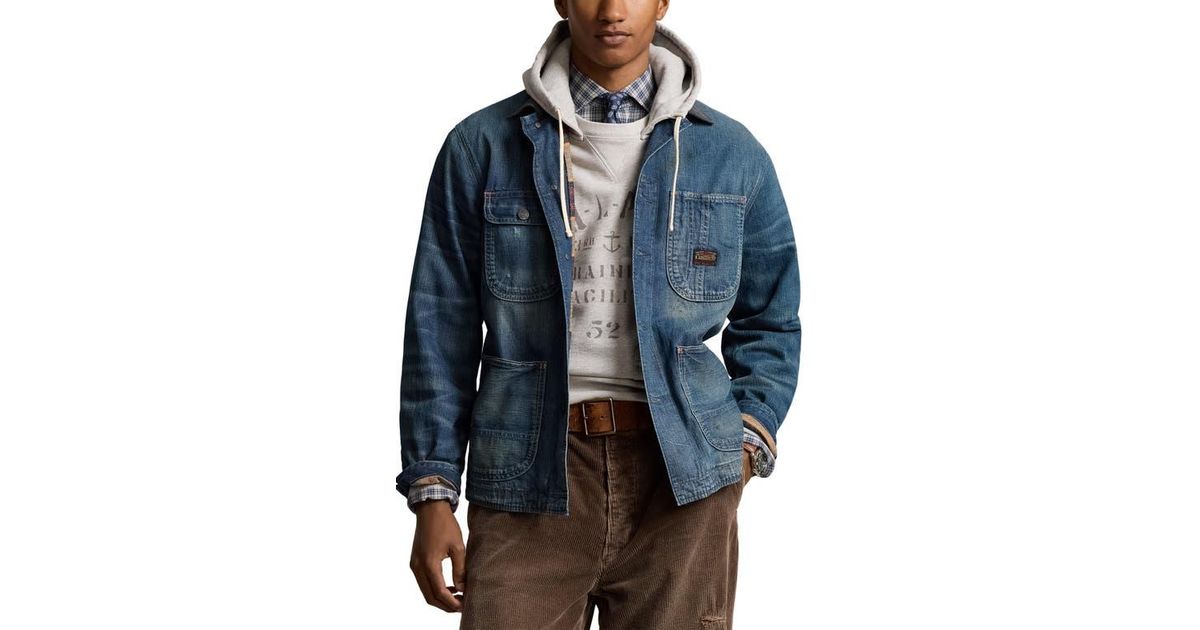 Polo Ralph Lauren Denim Utility Jacket in Blue for Men | Lyst