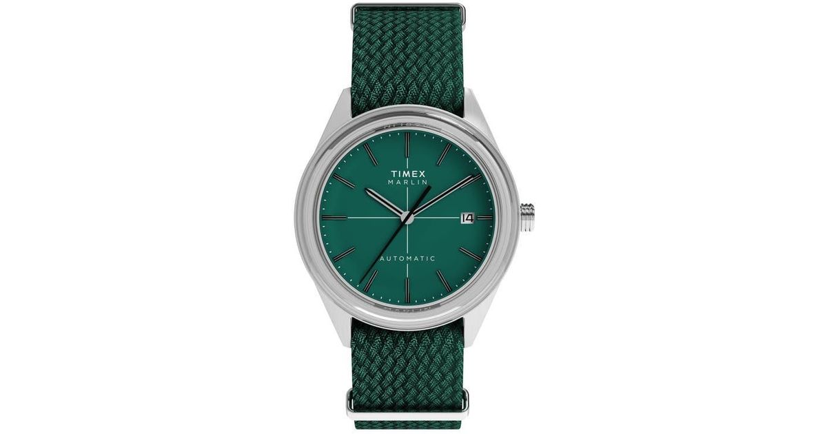 Timex Marlin Jet Automatic Fabric Strap Watch, 38Mm in Green for Men | Lyst