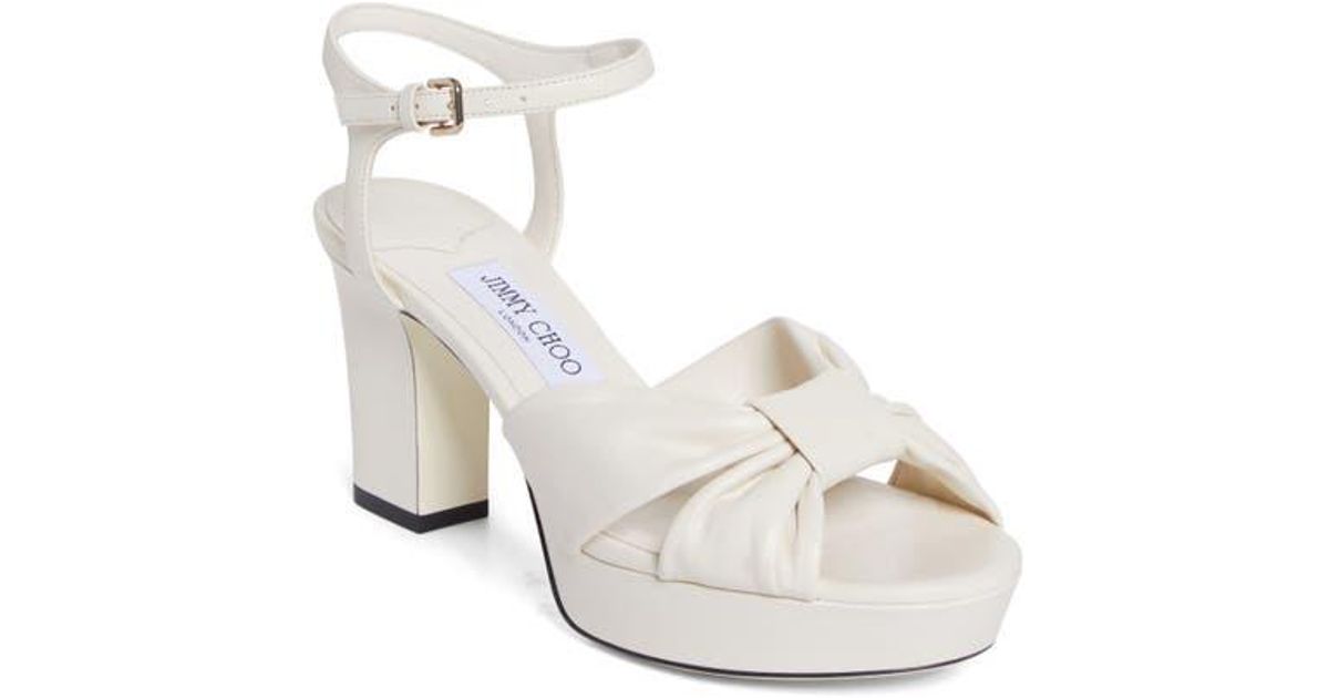 Jimmy Choo Heloise Platform Sandal in White | Lyst