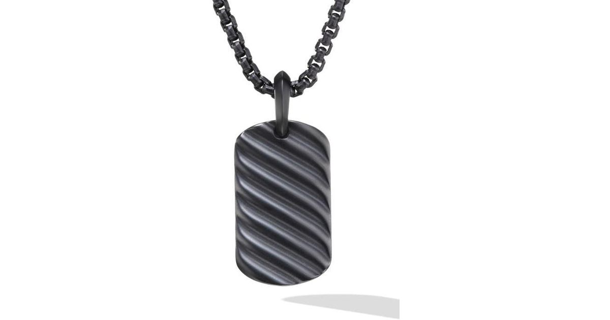 David Yurman Sculpted Cable Dog Tag Pendant for Men | Lyst