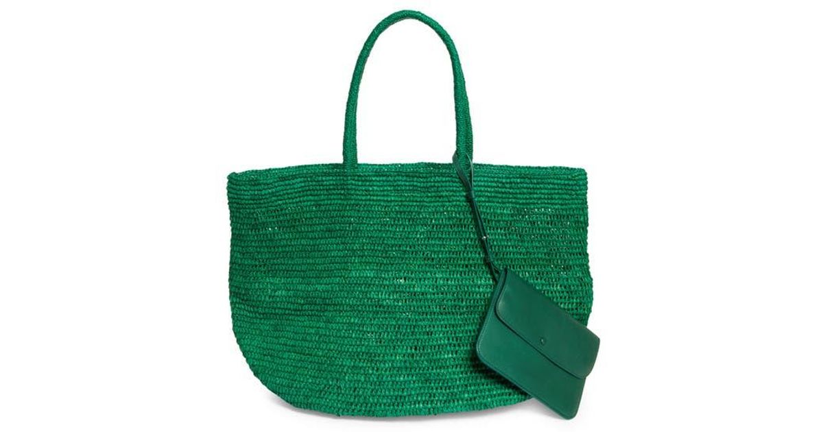 The Row Oregon Woven Raffia Tote in Green | Lyst