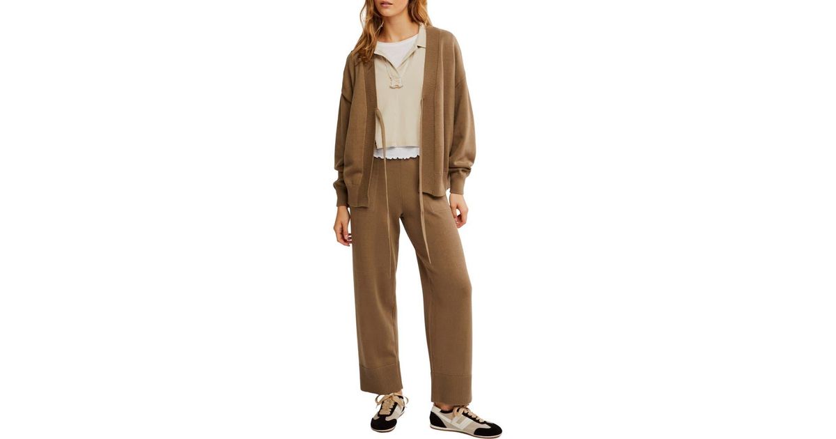 Free People Solar Cardigan & Pants Set in Natural | Lyst