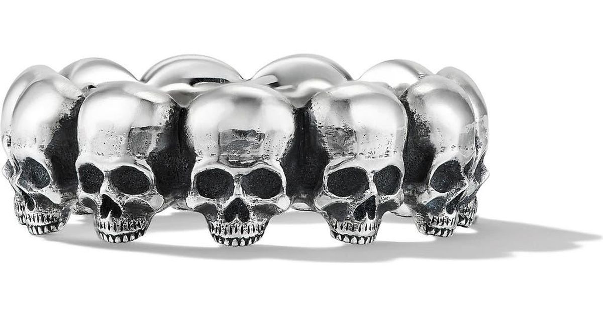 David Yurman Memento Mori Skull Band Ring in Metallic | Lyst