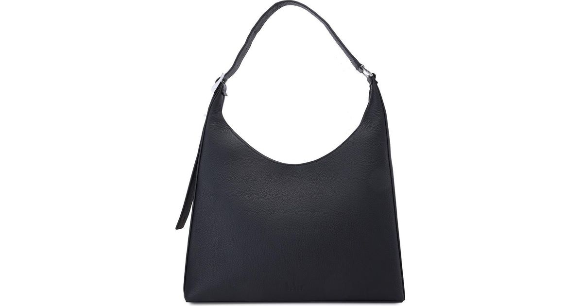 BEHNO Large Danny Flatiron Pebble Leather Shoulder Bag in Blue | Lyst
