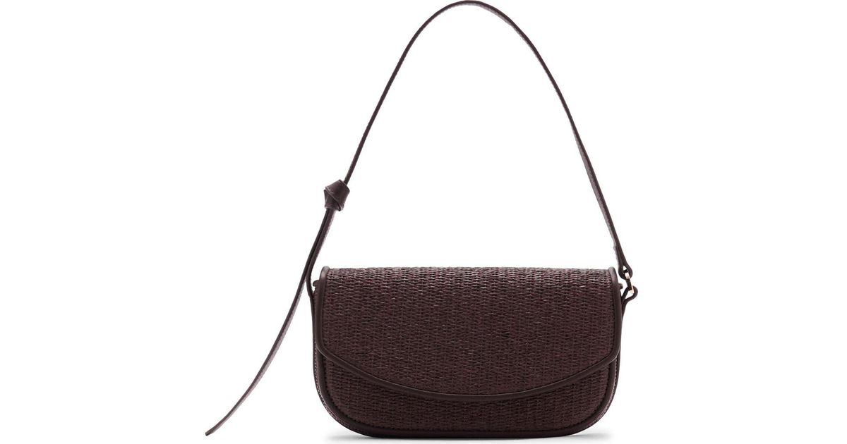 Mango Raffia Flap Shoulder Bag in Purple | Lyst