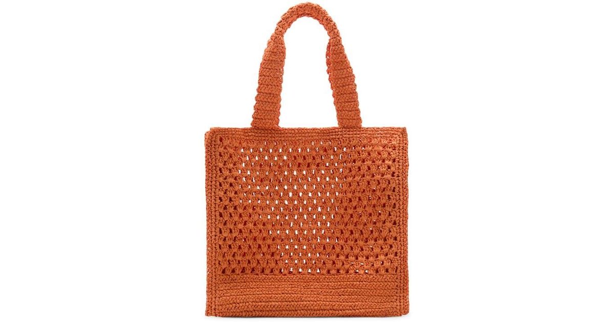 Mango Straw Shopper Bag in Orange | Lyst