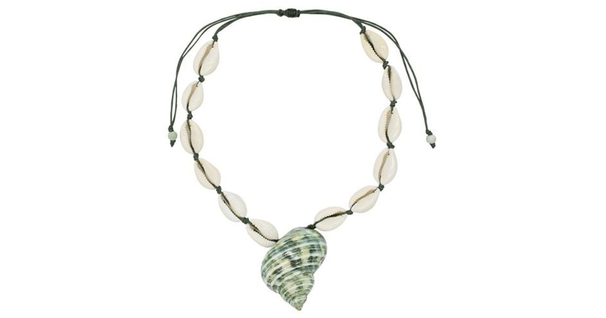 Velvet Luna Cowrie Shell Choker With Seashell Pendant in Metallic | Lyst