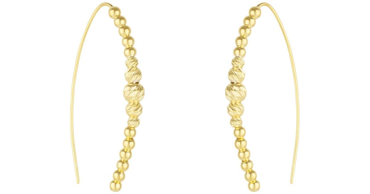 Spero London Beaded Pull Through Sterling Earrings in Metallic | Lyst