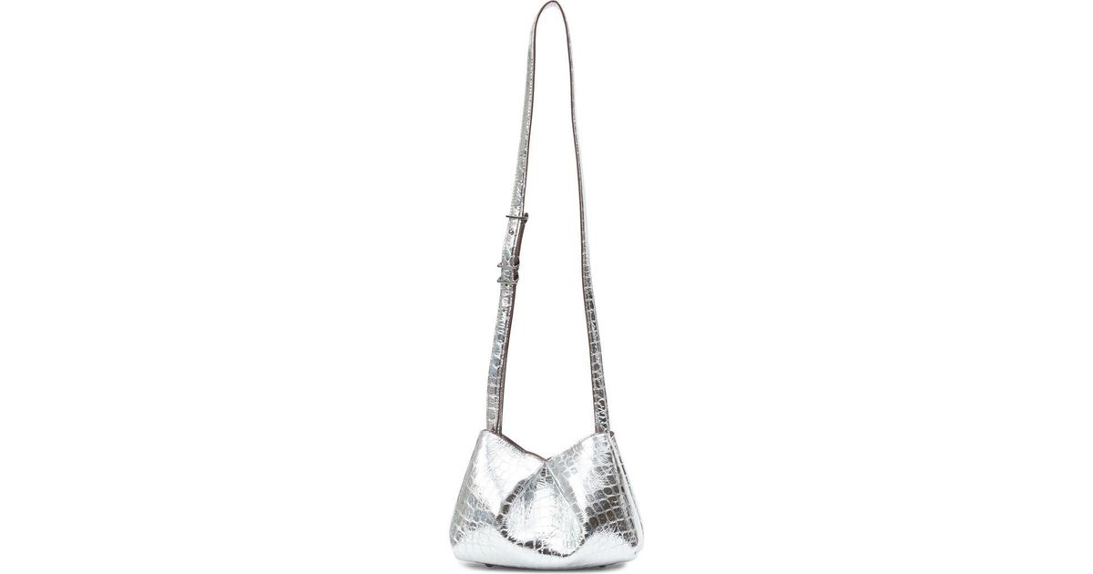Rag & Bone Small Bloom Croc Embossed Metallic Leather Crossbody Bag in ...