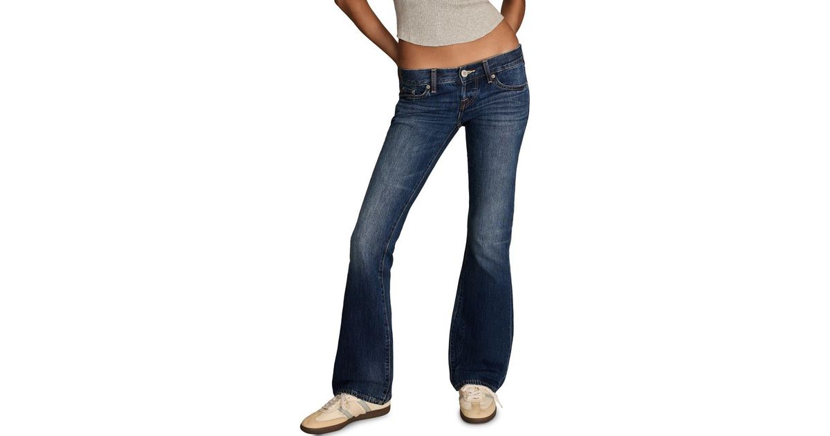 Lucky Brand Addison Ultra Low Rise Flare Jeans in Blue | Lyst