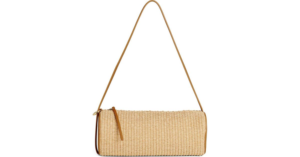 Reformation Simona Suede Cylinder Shoulder Bag in Natural | Lyst