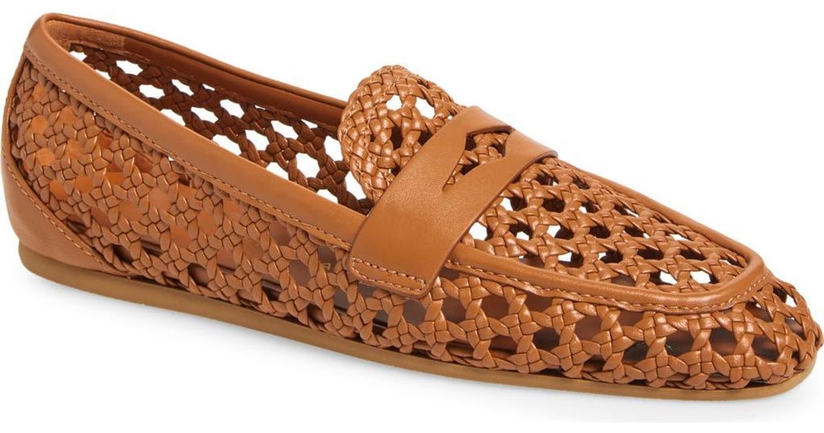 Stuart Weitzman Thea Penny Loafer in Brown | Lyst