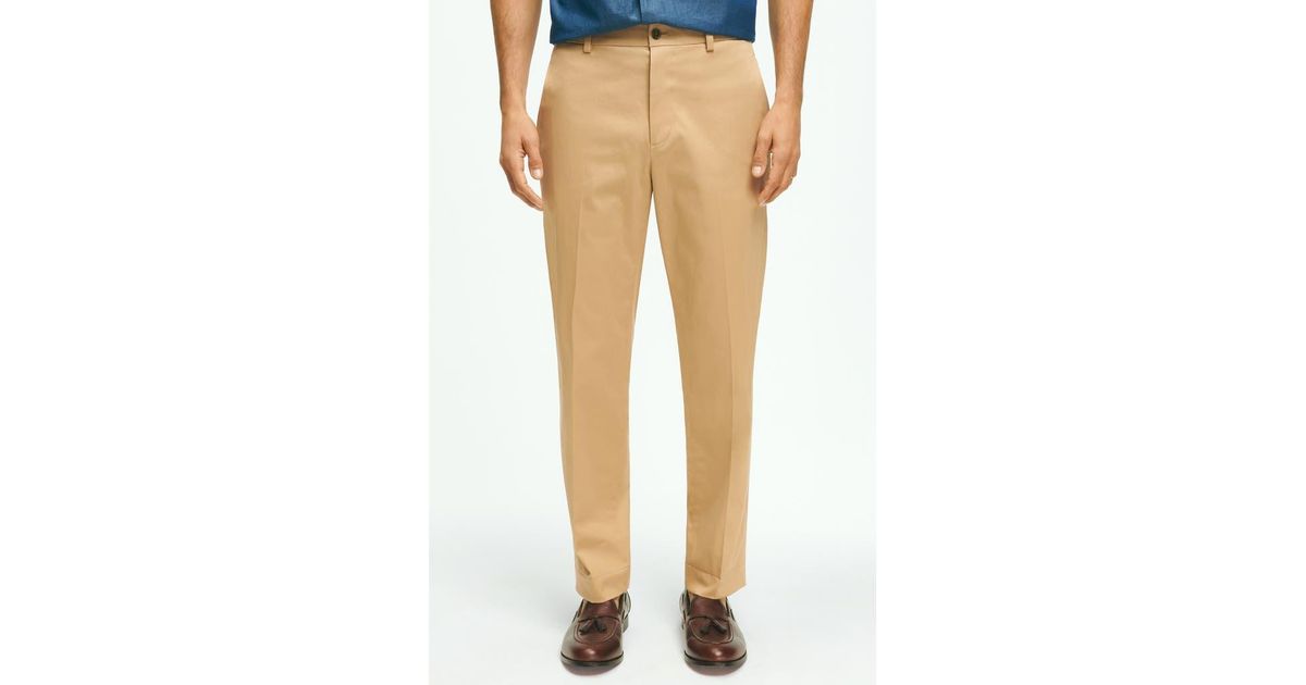 Brooks Brothers Advantage Stretch Twill Chinos in Natural for Men | Lyst