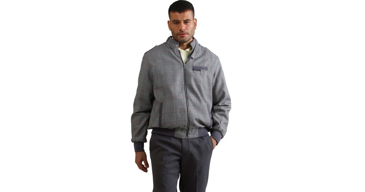 Members Only Anderson Glen Plaid Iconic Racer Jacket in Gray for Men | Lyst